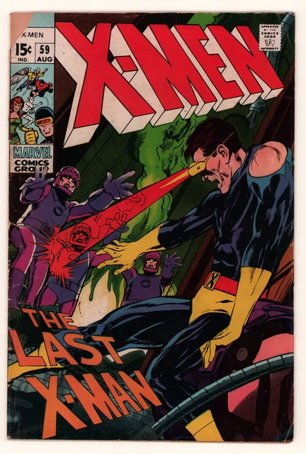 X-MEN #59, NEAL ADAMS, HAVOK, SCARLATTA STREGA, Silver Age Marvel 1969 ...