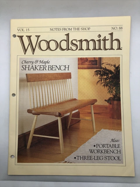 WOODSMITH MAGAZINE VOL 15 No 88 Heirloom Workbench 1993 Issue £13.85 ...