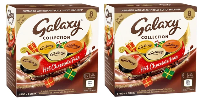 2 BOXES HOT Chocolate Pod Collection Galaxy Dolce Gusto 16 drinks £13. ...