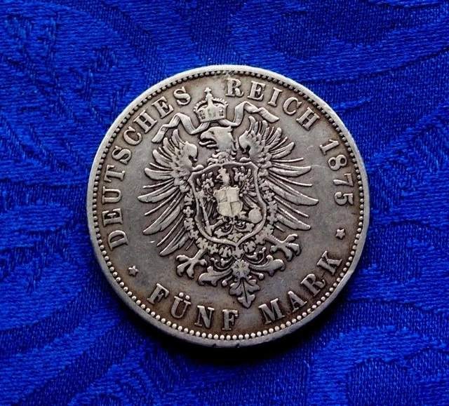 KARL KOENIG VON Wuerttemberg 1875 F Silver Coin $130.73 - PicClick CA