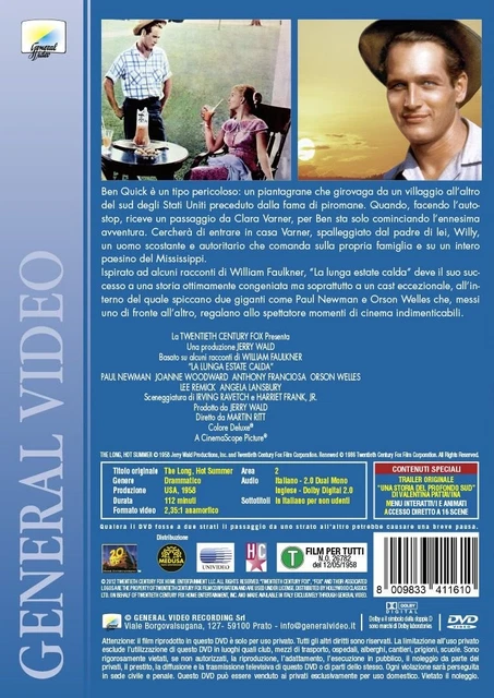 LA LUNGA ESTATE Calda (DVD) paul newman orson welles martin ritt EUR 18 ...