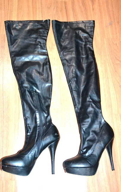 LARGE SEXY VERY High Stiletto Heel Thigh Boots Mistress Domina Cd/Tv £ ...