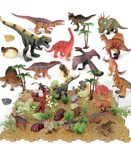 DINOSAUR TOYS PLASTIC Action Figures Motor Skills Dino Play T Rex Gift ...