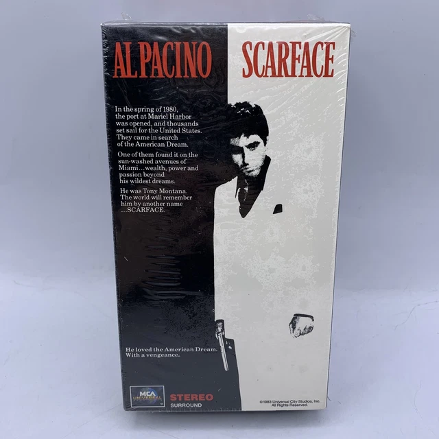 SCARFACE (VHS 2 Tape Box Set 1990 MCA Universal Watermark) Al Pacino ...