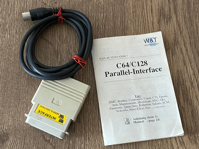 PARALLÈLE INTERFACE (W & T) pour Commodore C64/C128 Modèle 92000 Avec Manuel EUR 30,15 - PicClick FR