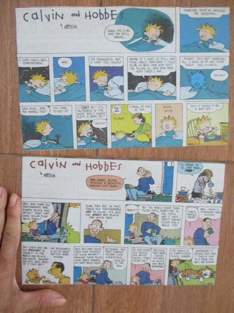 CALVIN AND HOBBES comic strips watterson color paper 2 pcs laminated ...