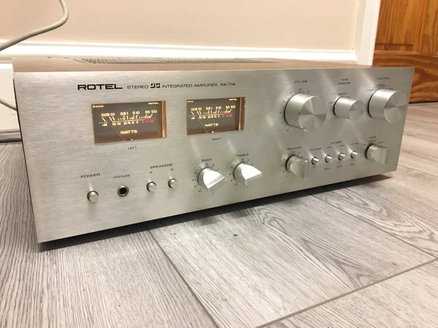 VINTAGE ROTEL RA-714 Amplificatore stereo integrato DC potente HI FI ...