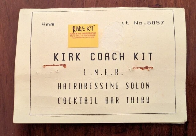 RARE IAN KIRK kit for an LNER Hairdressing/Cocktail Bar Third. No. 8857 ...