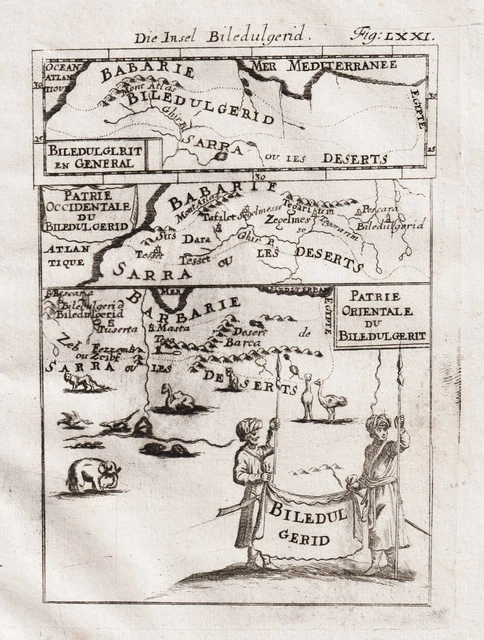 WEST AFRICA SAHARA Morocco Atlas Mountains map Karte Mallet 1719 EUR 16 ...