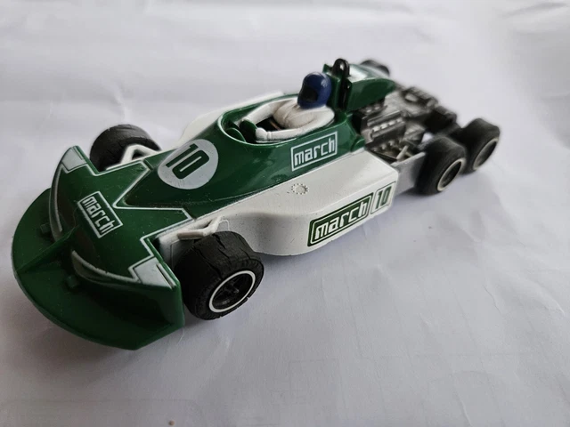 SCALEXTRIC CAR F1 Grand Prix car Green March 771 6 wheels C129 1980 s £ ...