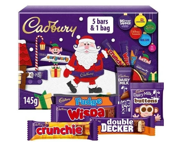 CADBURY MEDIUM SELECTION Box 145g Kids Chocolate Santa's Workshop 5 ...