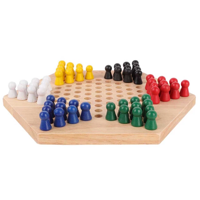 WOODEN EDUCATIONAL BOARD Children Classic Halma Chinese Checkers Set RE ...