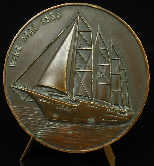 MÉDAILLE WIND STAR goélette à quatre mâts port du Havre 1986 Sailing ...