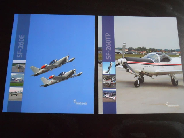 LOT 2 BROCHURES aviation ALENIA AERMACCHI SF-260E et SF-260TP - années ...