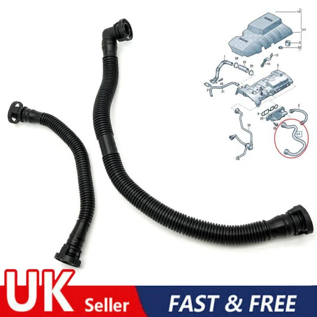 PCV CRANKCASE BREATHER Valve Vent Hose Pipe For VW Audi 2.0 TFSI ...