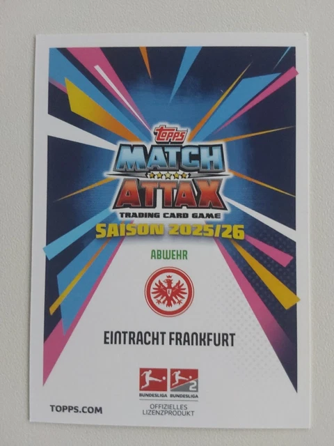 TOPPS MATCH ATTAX Bundesliga 2025-26 Elias Baum Nr. 59 Eintracht ...