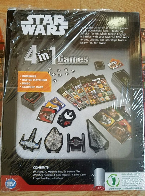 3 STAR WARS Das Erwachen der Macht 4 in 1 Spiele Dominosteine Bingo ...