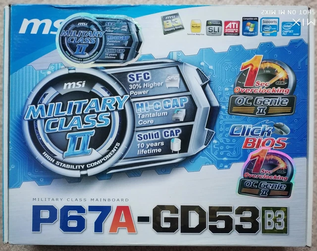 MSI P67A-GD53 MOTHERBOARD Socket LGA1155 Intel P67 DDR3 DIMM USB 3 ATX ...