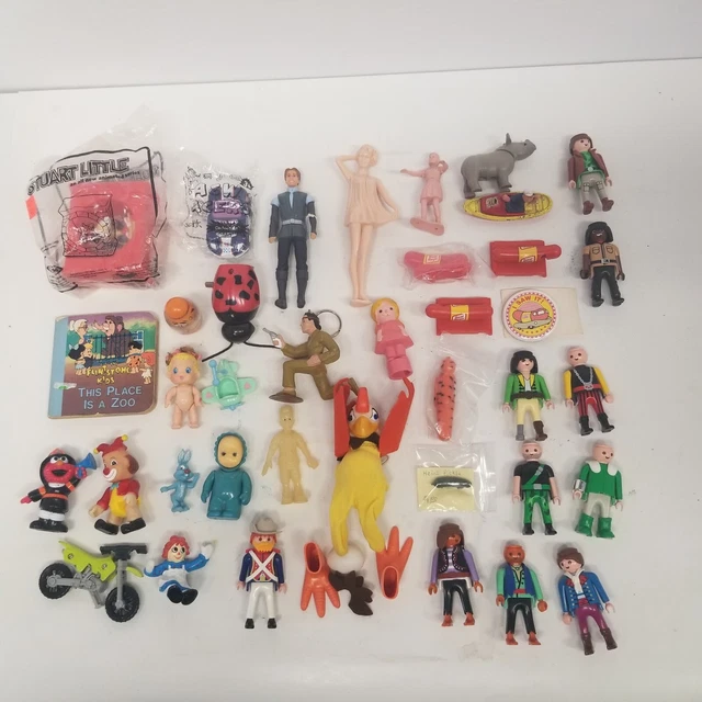 VINTAGE SMALL TOY Lot of 35+, Figures, Oscar Mayer, Popeye, Animals ...