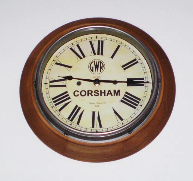 GWR GREAT WESTERN Railway Victorian Style Wooden Station Clock, Corsham ...