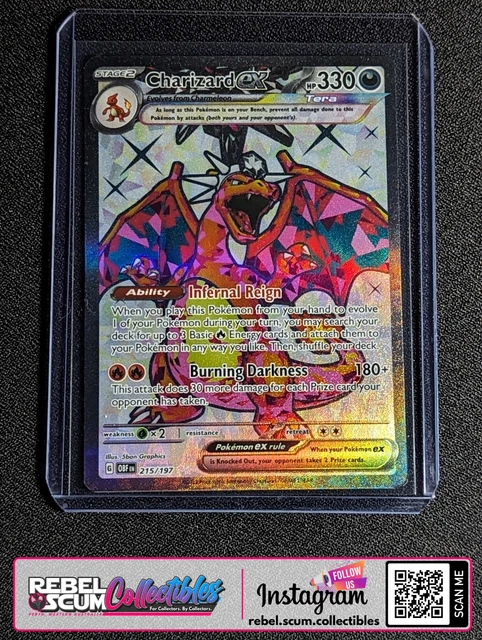 CHARIZARD EX (SECRET Full Art Ultra Rare) | 215/197 | Obsidian Flames ...