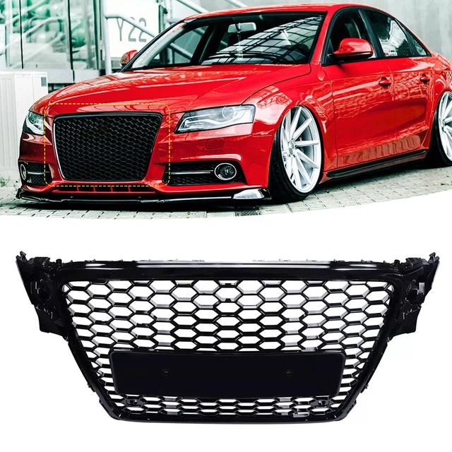 RS STYLE HONEYCOMB Mesh Front Bumper Radiator Grille For Audi A4 B8 S4 ...