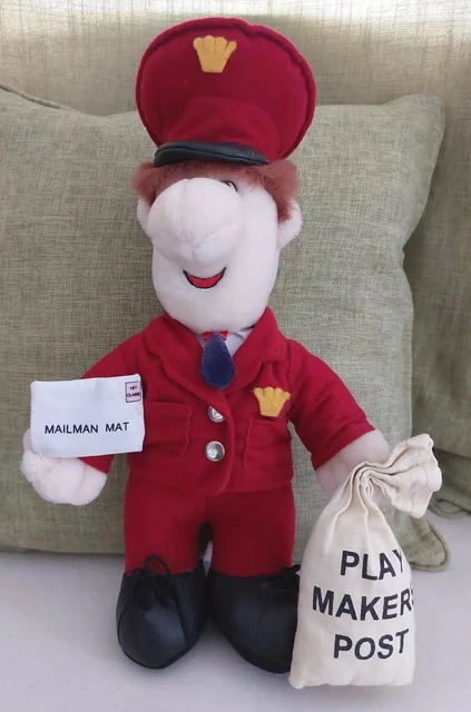 PLAYMAKERS LARGE POSTMAN Pat Plush Soft Toy. Red Suit. 38cm Tall Mailman Mat £9.04 - PicClick UK