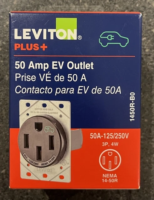 LEVITON EV CHARGING Single Receptacle/Outlet 50 Amp 125-Volt/250-Volt ...