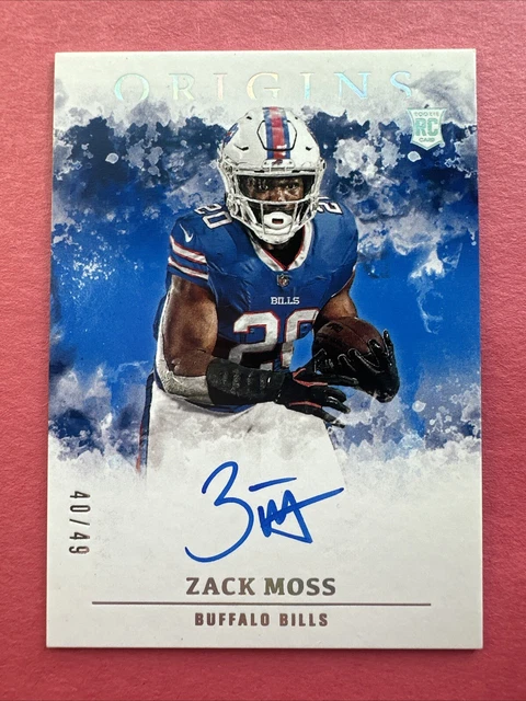 CARTA AUTOGRAFA AUTOGRAFA Zack Moss 2020 Origins RC blu rookie/49 su ...