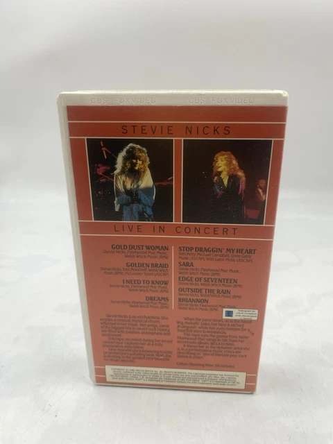 STEVIE NICKS LIVE White Wing Dove VHS 1982 Fleetwood Mac Concert £9.95 ...