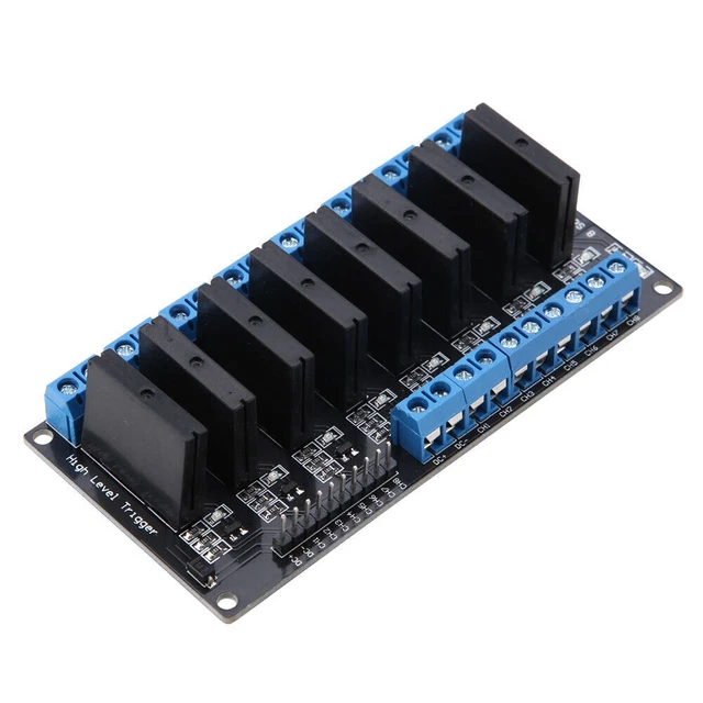 8 CHANNEL 5V DC Relay Module Solid State High Level SSR AVR DSP For ...