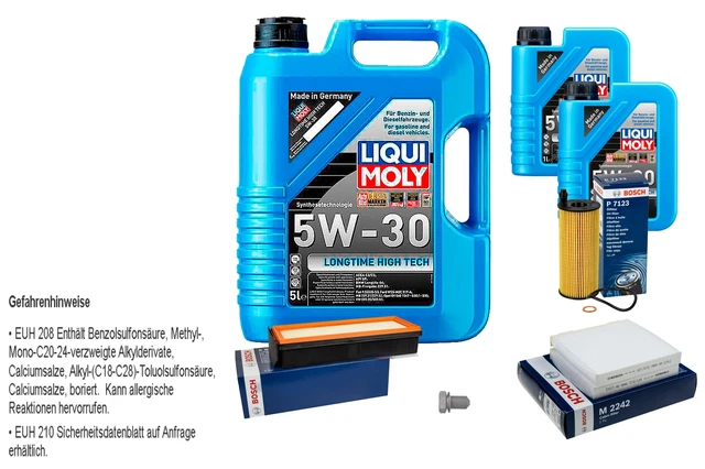 BOSCH INSPECTION SET 7 L Liqui Moly Longtime High Technologie 5W-30 pour BMW X3 EUR 176,71 ...