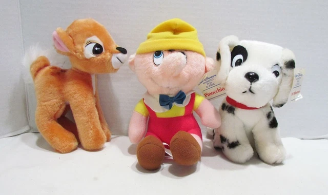 WALT DISNEY ANIMATED FILM CLASSIC 1980's PLUSH LOT W/ TAGS PINOCCHIO ...