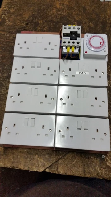 CONTACTOR TIMER MDF Board Relay Switch Hydroponics Grow Lights Fans 12/14 Way EUR 34,50 ...