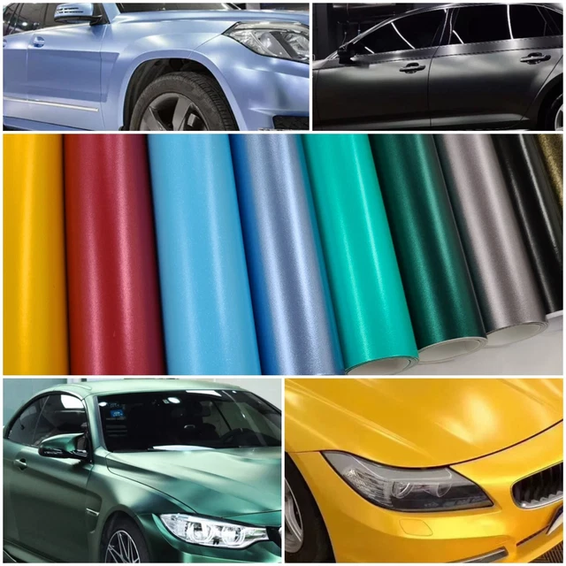 SATIN MATTE FLAT Metallic Vinyl Car Wrap DIY Auto Decal Sticker Film ...