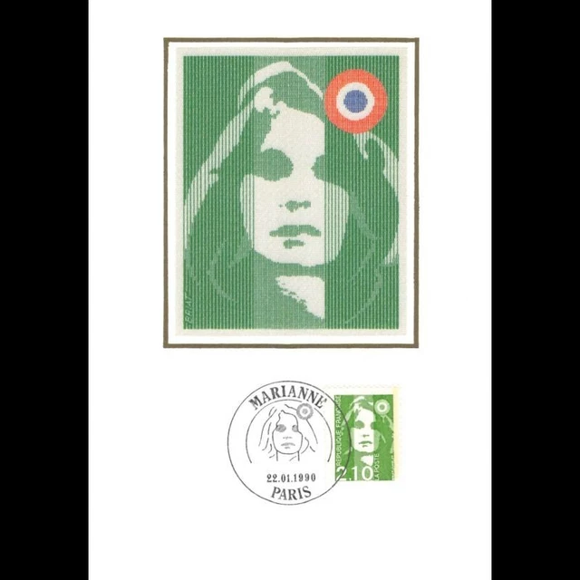 CARTE MAXIMUM V2 - Marianne de Briat (2,10 vert) - 22/1/1990 Paris EUR ...
