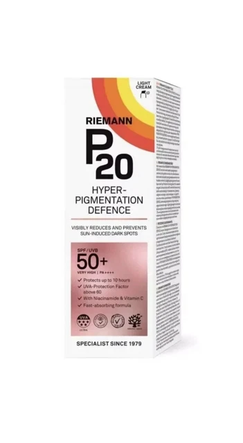 RIEMANN P20 HYPER-PIGMENTATION Defence Face Light Cream SPF50+ 50g New ...