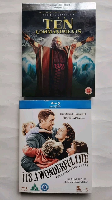 THE TEN COMMANDMENTS 1956 / It's A Wonderful Life 1947 Blu Ray HMV Premium Ed. £14.00 - PicClick UK