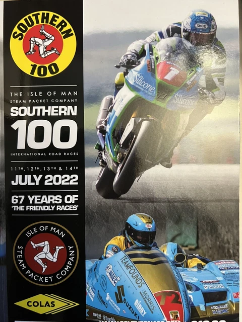 ISOLA DI MAN Southern 100 Road Race Programme 2022 TT IOM Manx EUR 17 ...