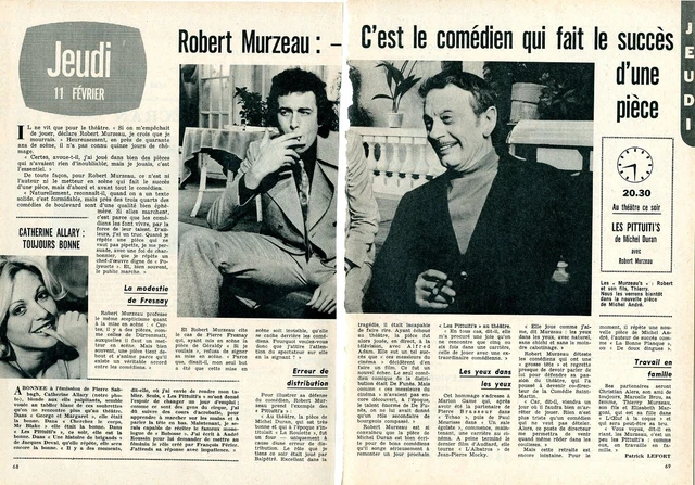 COUPURE DE PRESSE Clipping 1971 Robert Murzeau Catherine Allary (2 ...