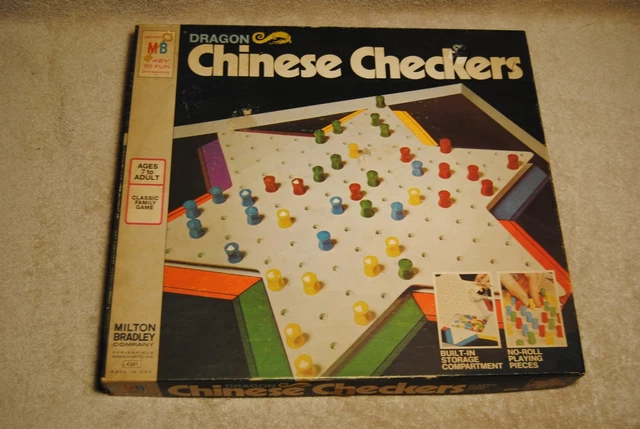 VINTAGE 1973 DRAGON Chinese Checkers Complete Milton Bradley No-Roll ...