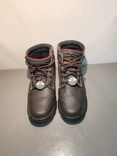 SKECHERS BURGIN TARLAC Brown Steel Toe Work Boot Style 77143 BRN Mens ...