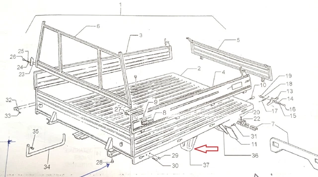 PARAGANGO POSTERIORE PIAGGIO Porter Ribaltabile (Parte Anteriore ...