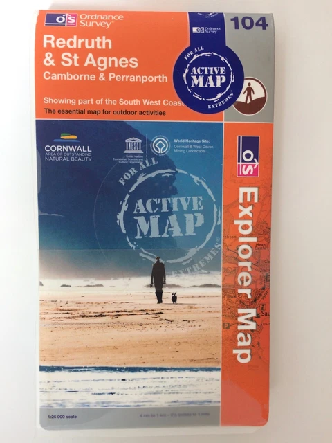WATERPROOF HIKING MAP OS 104 Redruth & St Agnes 1:25.000 EUR 15,50 ...