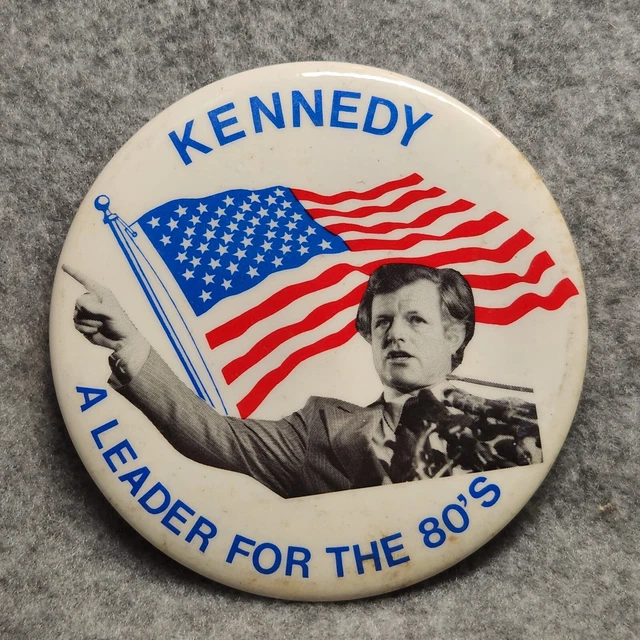VINTAGE KENNEDY - A Leader For The 80'S - Campaign Button / Pin $0.99 ...