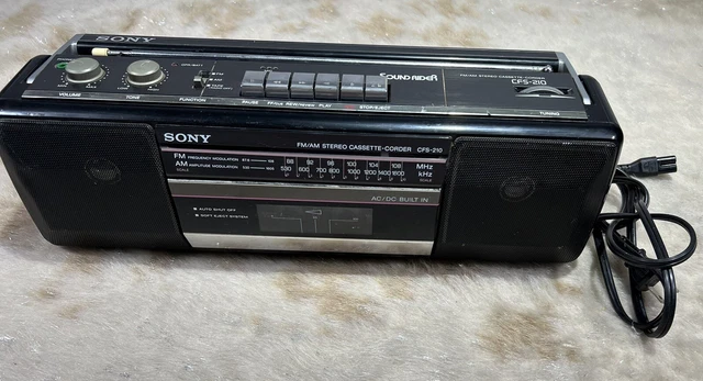SONY CFS-210 FM/AM Boombox registratore a cassette stereo per parti o ...
