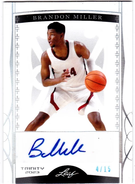 BRANDON MILLER 2023 Leaf Trinity Basketball Auto #4/15 $12.56 - PicClick AU