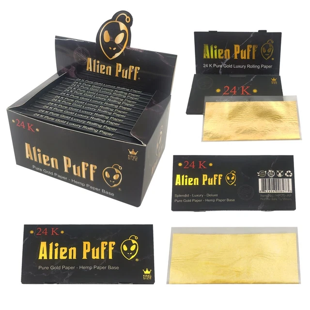 ALIEN PUFF, 24K Gold Rolling Papers, King SIze 109mm £84.38 - PicClick UK