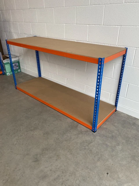 WORKBENCH 150CM METAL Warehouse Work Bench Garage DIY Table Clearance ...