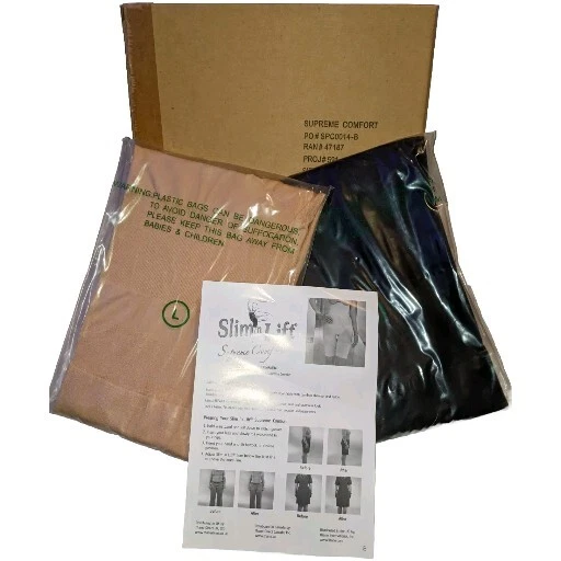 SLIM N LIFT Supreme Comfort Body Shapewear 2 Pack Black/Beige L Very ...